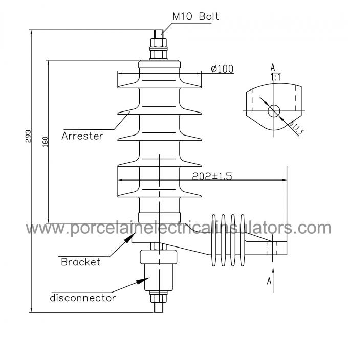 Grey Color Lightning Surge Arrester High Voltage Surge Arrester With ...