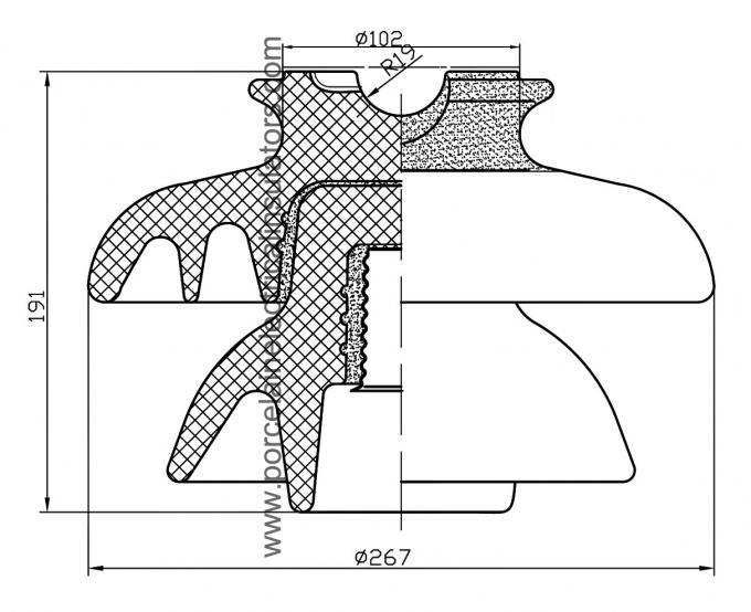 ANSI 56-3 Customized Color / Size Pin Type Insulators Easy Maintenance