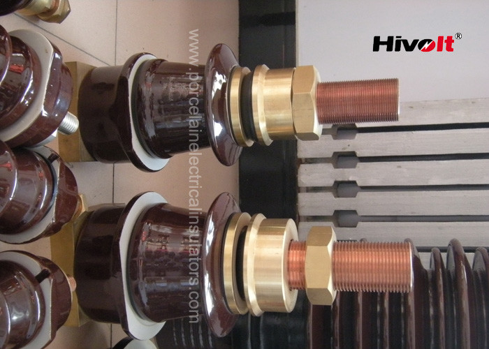 Outdoor Porcelain High Voltage Transformer Bushings Brown Color 1kV 2000A